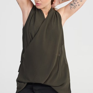 Sleeveless Top With Draped Back - Etsy
