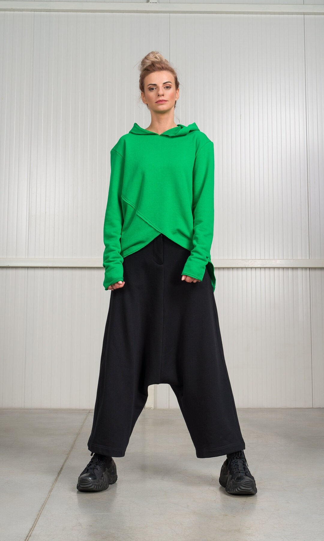 Asymmetric Hoodie Long Sleeves Hooded Sweatshirt Iversized Top by ...
