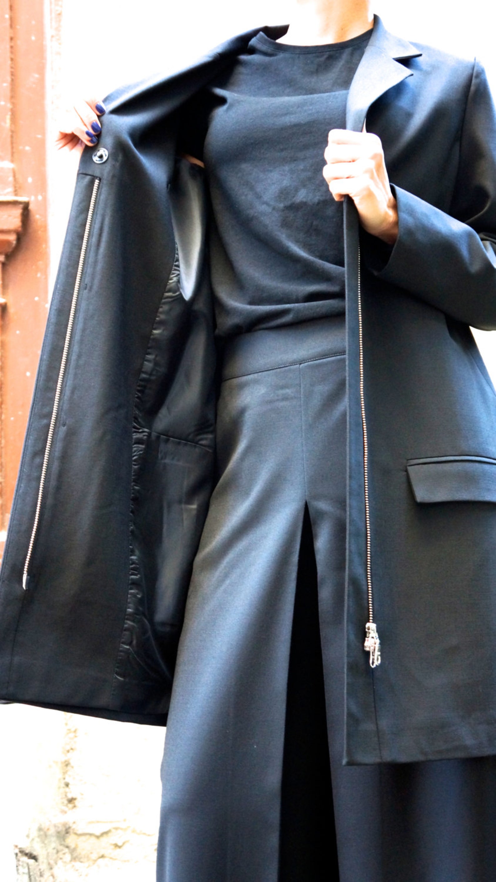 NEW Cold Wool Wide Leg 7/8 Pants / Extravagant High Waist - Etsy