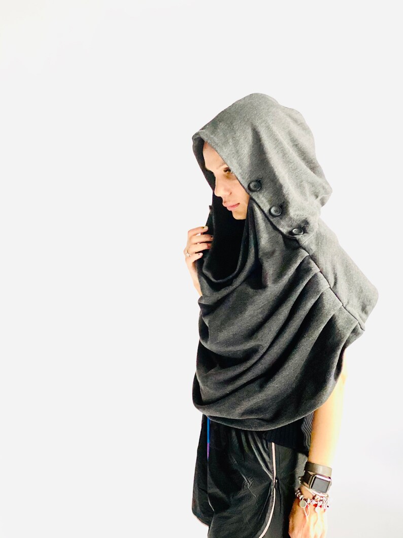 NEW Dark Grey Hood Accessory / Full Covered Hood / Adjustable | Etsy