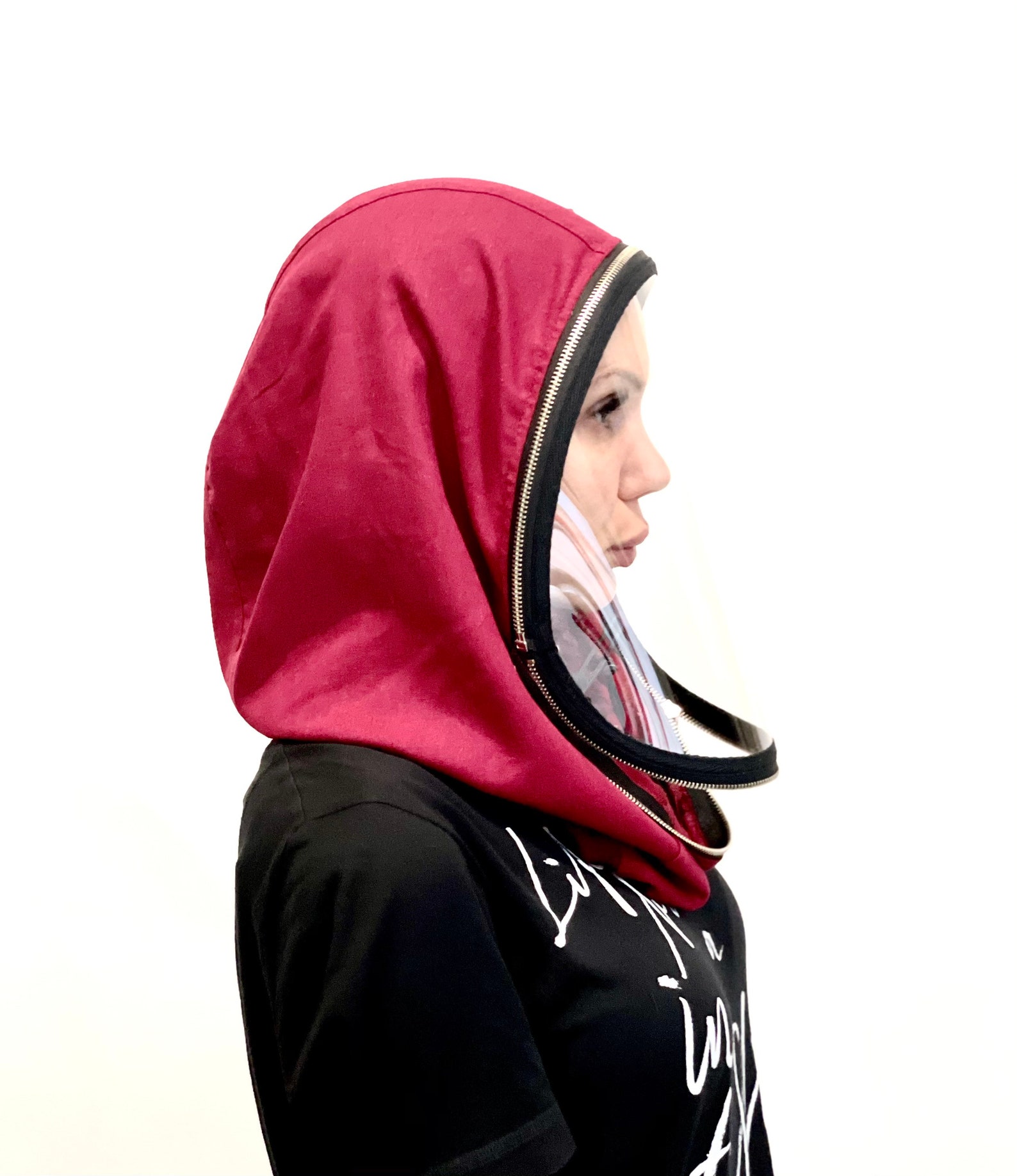 Linen Zipped Hooded Shield Full Face Covering With - Etsy