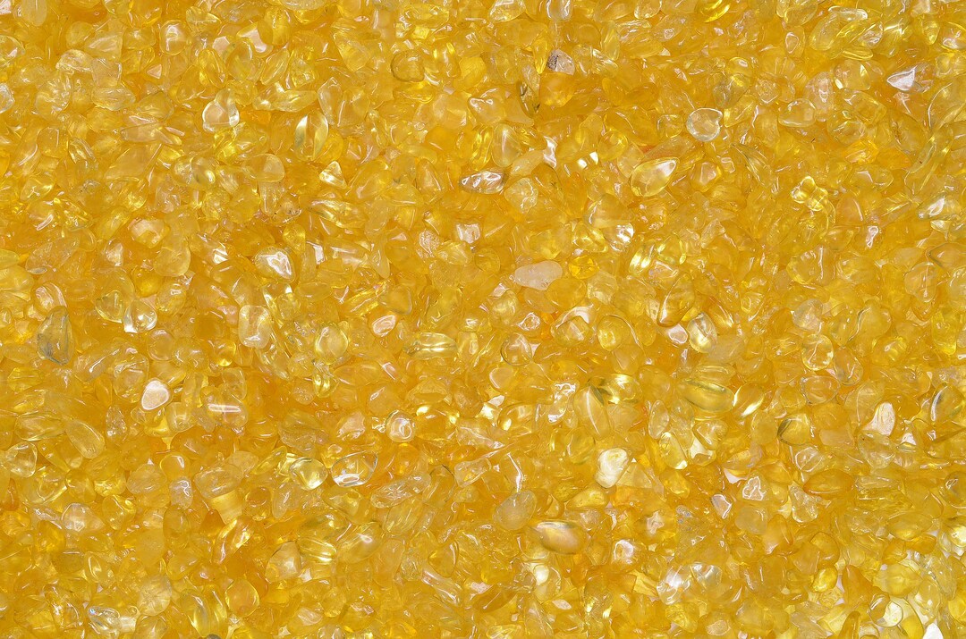 Fantasia Materials: 1/2 Lb of Tumbled Dyed Yellow Crystal Chip Size ...