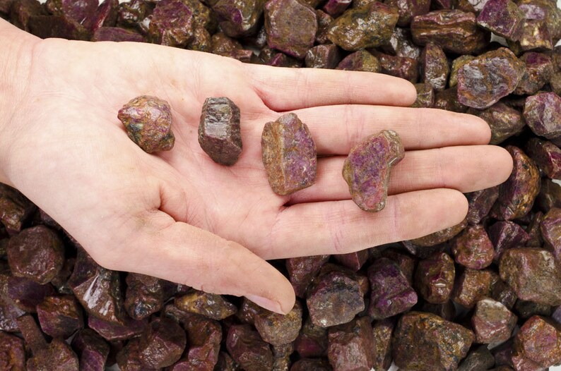 Fantasia Materials: 1 Lb Red Corundum Ruby EX Grade Stones - Raw ...