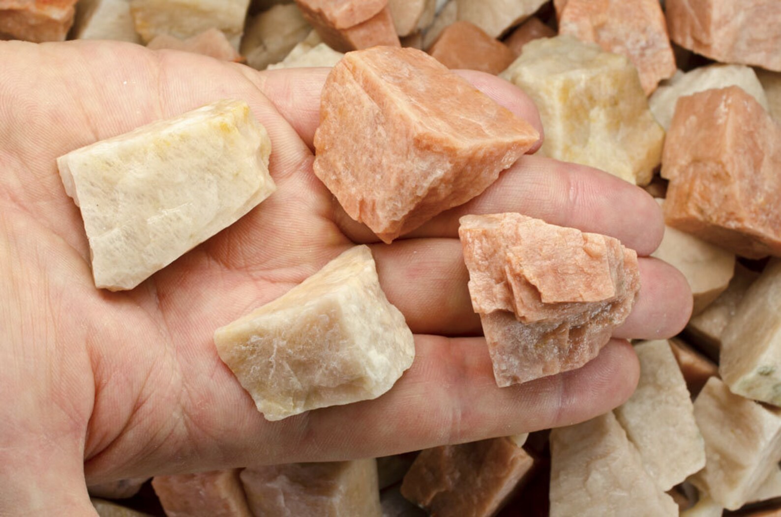 Fantasia Materials: 1 Lb Tan/orange Moonstone Rough - Raw Natural ...