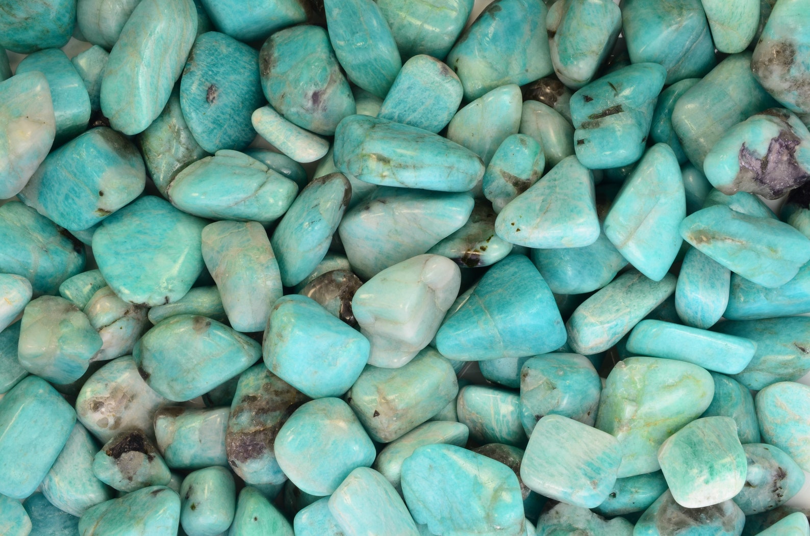 Fantasia Materials: 2 Lbs Tumbled Amazonite Stones From Madagascar ...