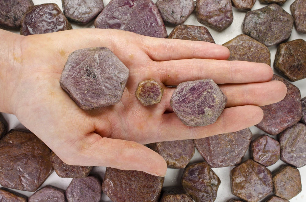 Fantasia Materials: 1 Lb Large Ruby in Hexigonal Shape | Etsy