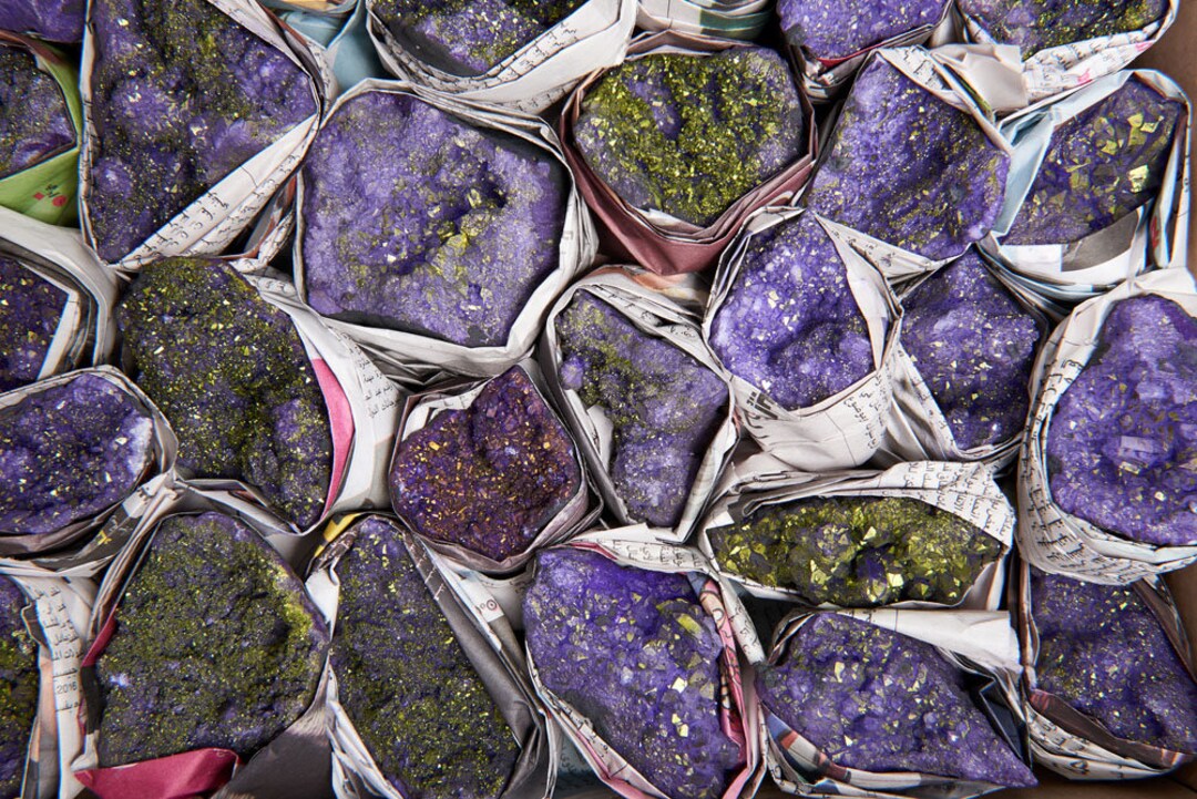 Fantasia Materials: 1 Pc Purple Dyed Geode Specimens From Morocco - Raw ...