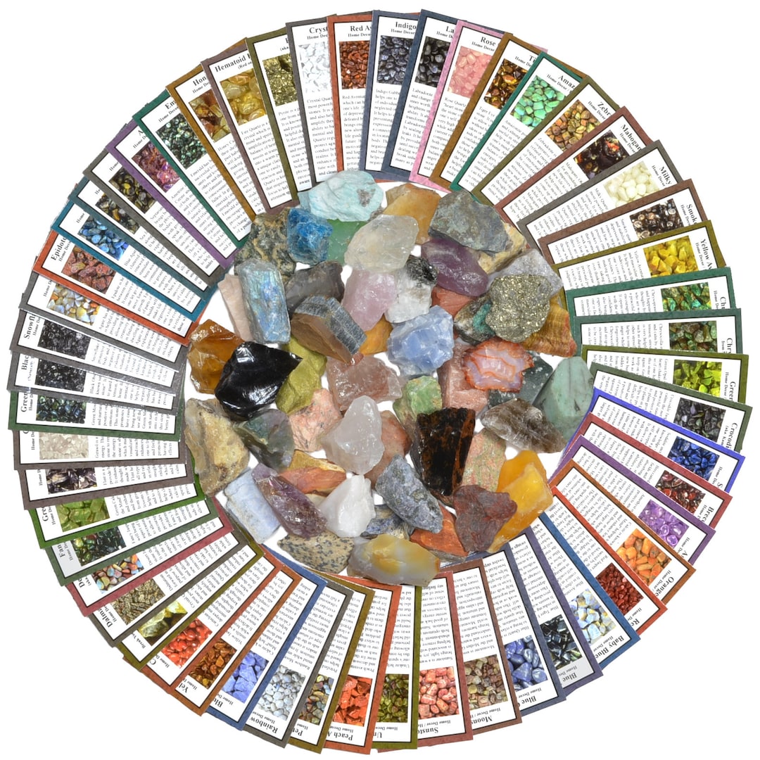 50 Different Rough Stones With Identification Cards - the Best Starter ...