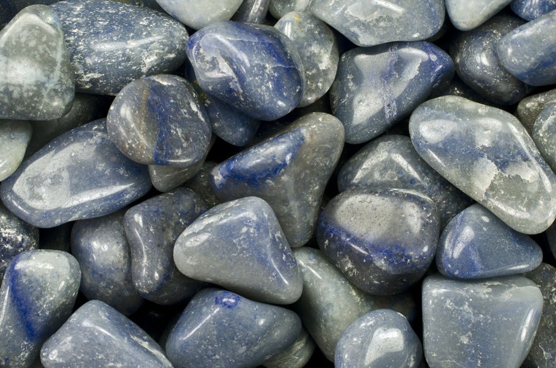 Fantasia Materials: 1 Lb Tumbled Blue Quartz B Grade Stones From Brazil ...