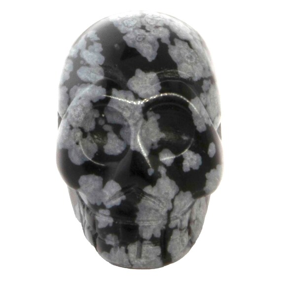 Fantasia Mining: 1 Pc of Snowflake Obsidian Carved Skull - Etsy