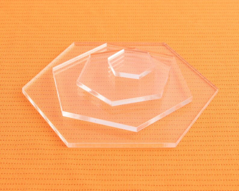 Clear Acrylic Hexagons (sizes) - Etsy