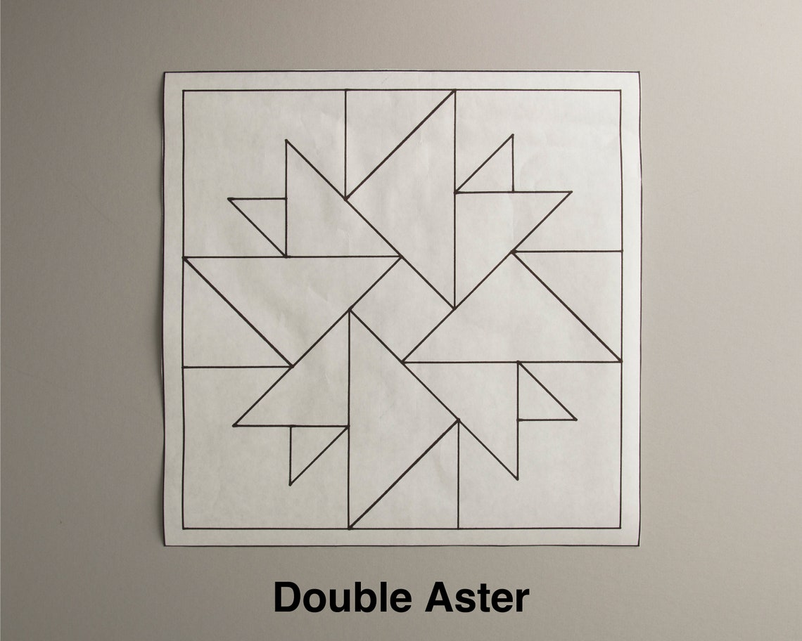 Double Aster Paper Printed Barn Quilt Pattern (sizes) - Etsy
