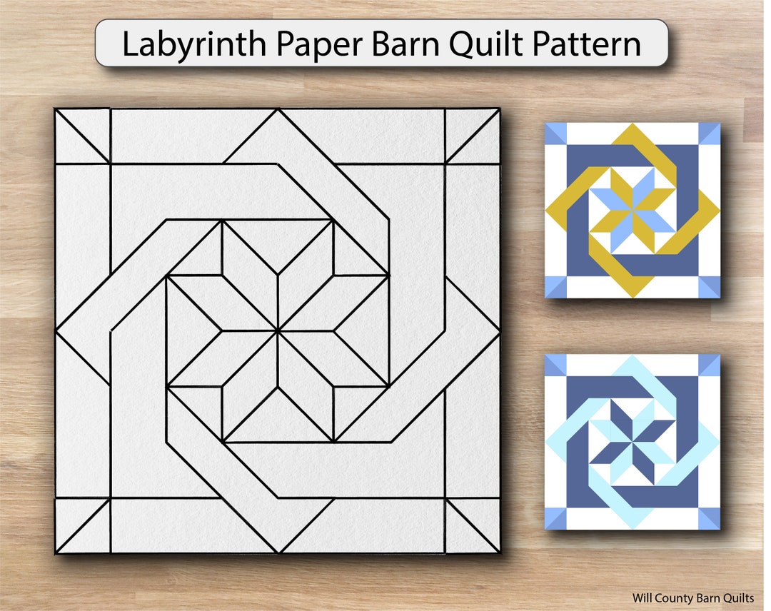 Labyrinth Paper Printed Barn Quilt Pattern - Etsy