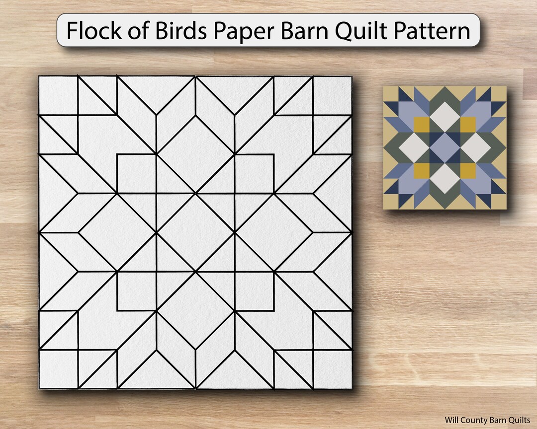 Flock of Birds Paper Printed Barn Quilt Pattern (sizes) - Etsy