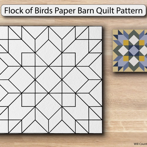 Cardinal Paper Printed Barn Quilt Pattern sizes - Etsy