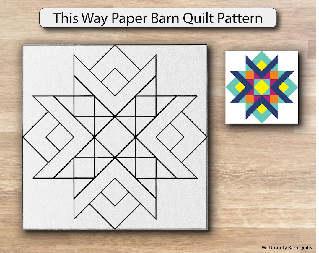 This Way Paper Printed Barn Quilt Pattern (sizes) - Etsy