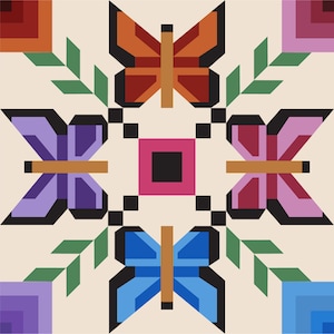Butterfly Paper Printed Barn Quilt Pattern (sizes) - Etsy