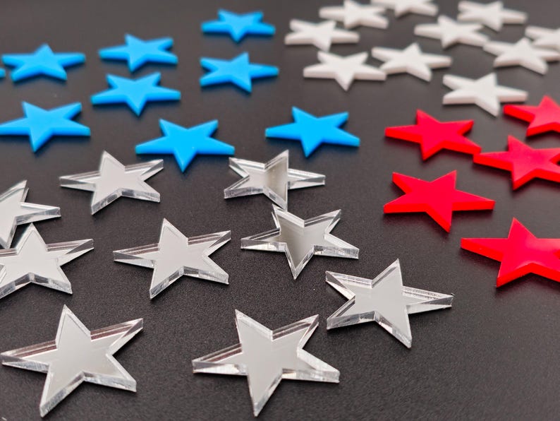 Plastic Acrylic Stars - Mirror, Black, White, Red, Blue, Matte, Gloss ...