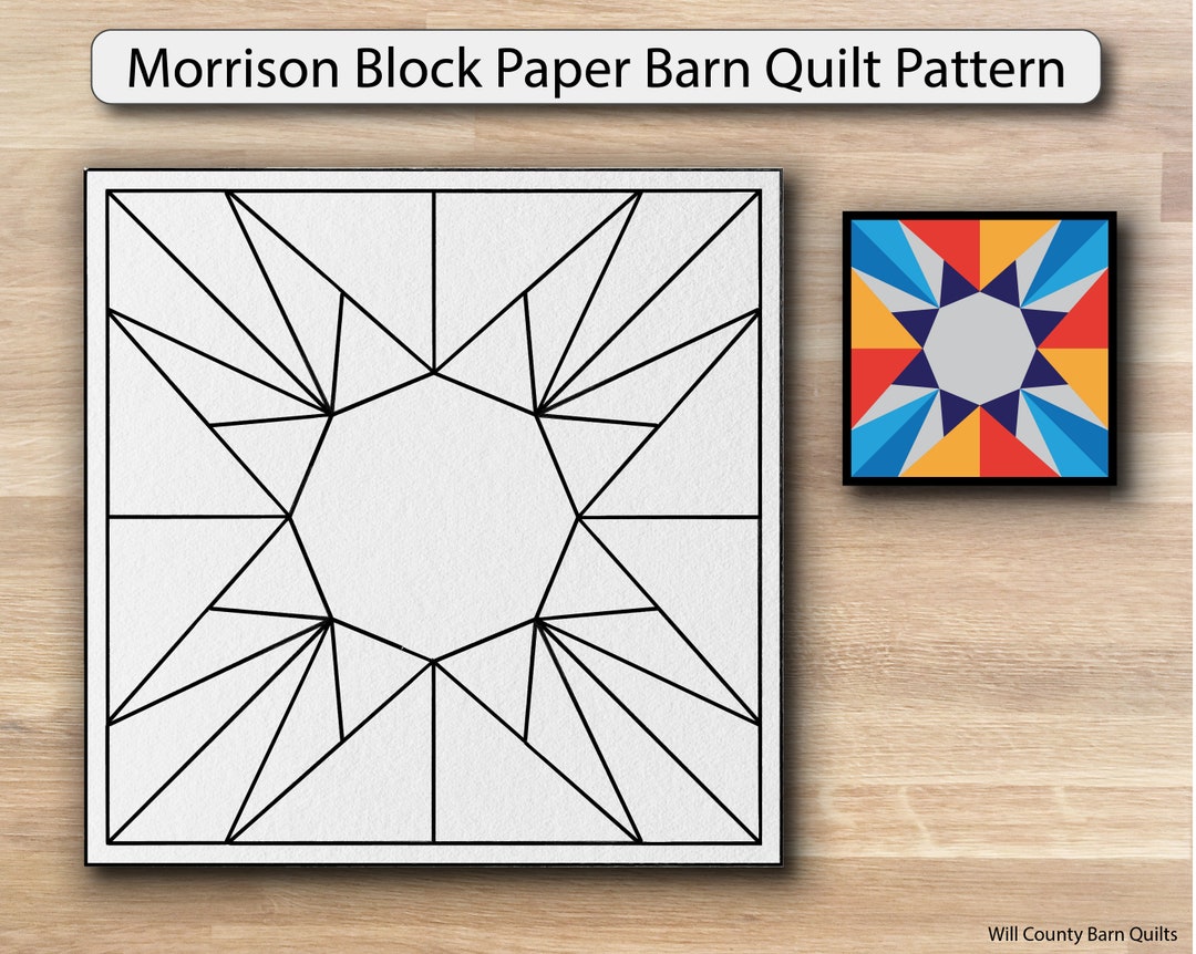 Morrison Block Paper Printed Barn Quilt Pattern (sizes) - Etsy