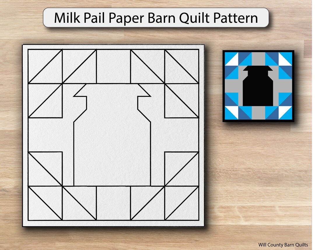 Milk Pail Paper Printed Barn Quilt Pattern (sizes) - Etsy