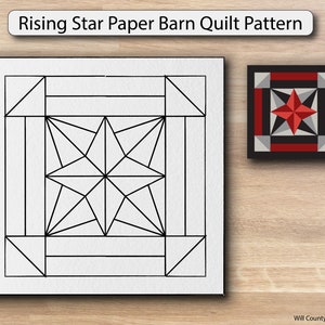 Rising Star Paper Printed Barn Quilt Pattern (sizes) - Etsy