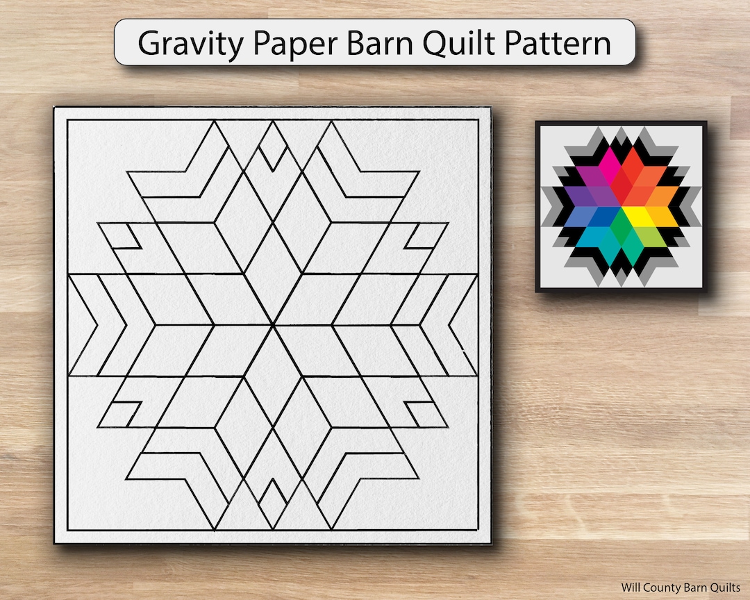 Gravity Paper Printed Barn Quilt Pattern (sizes) - Etsy