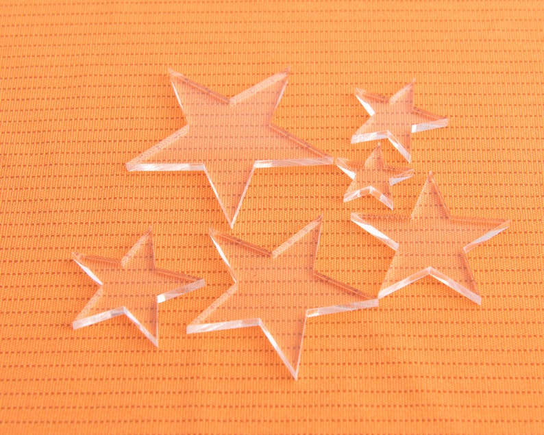 50 Clear Acrylic Stars 1/8 Thick Stars - Etsy
