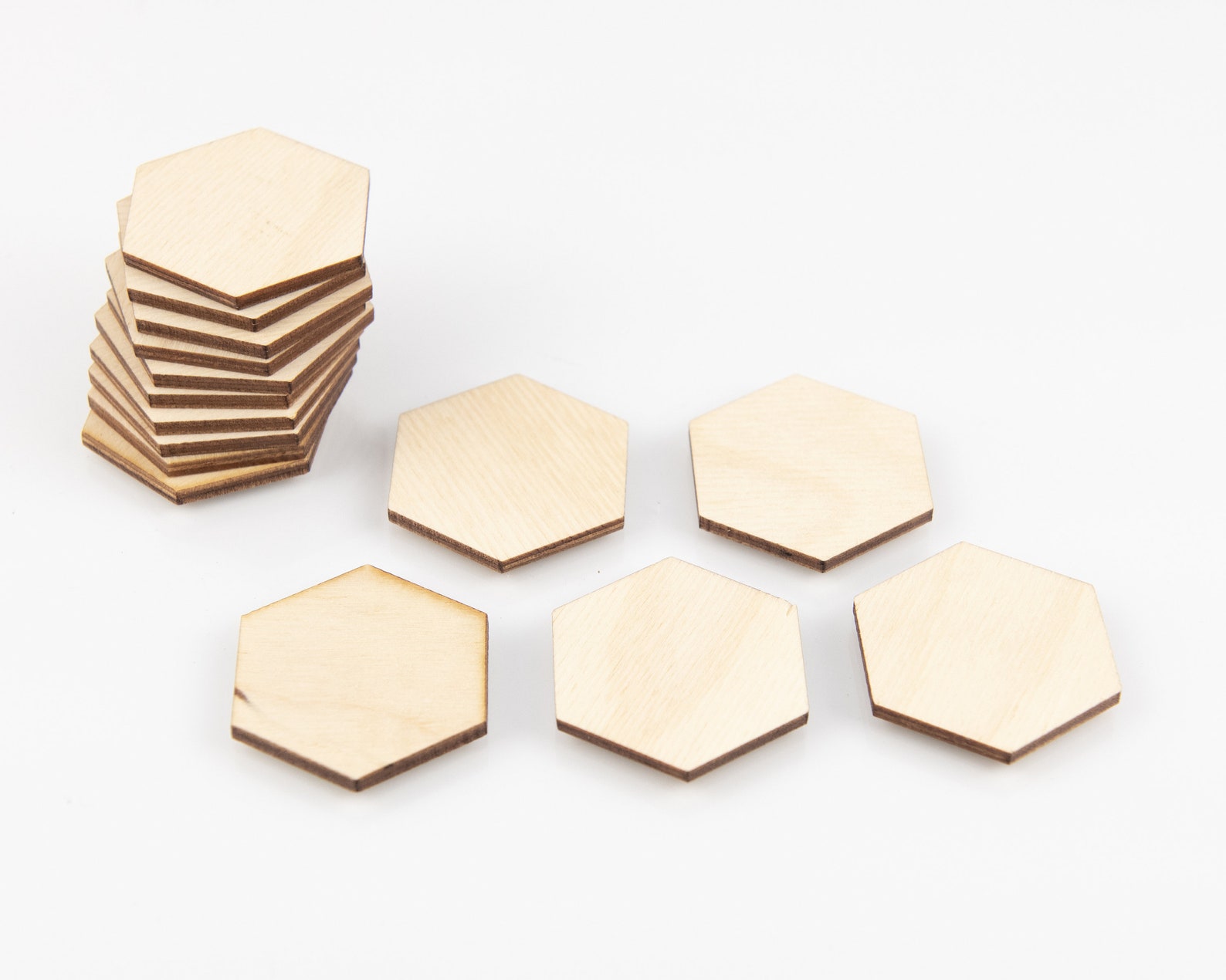Wood Hexagon Tile Blanks - Shapes - Game Board - Unfinished - Terrain ...