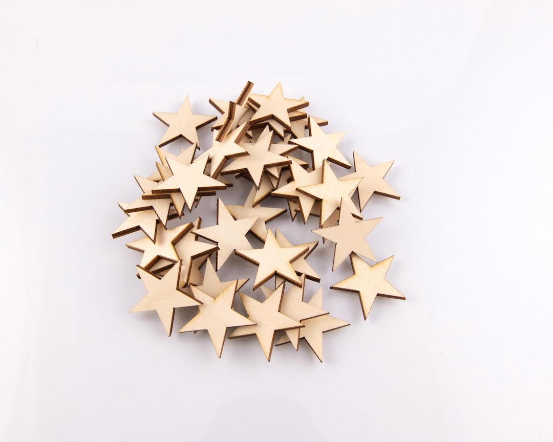 50, 100, 300 Wooden Stars, 1/8" Thick Flag Stars, Collage, Crafting ...