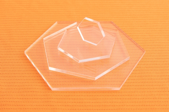 20 Clear Acrylic Hexagons sizes - Etsy