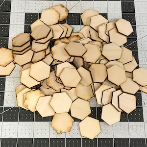 Wood Hexagon Tile Blanks - Shapes - Game Board - Tiles - Terrain - 50 ...