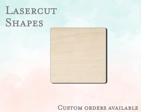 Square Rounded Corners Shape Unfinished Wood Cutout | Etsy