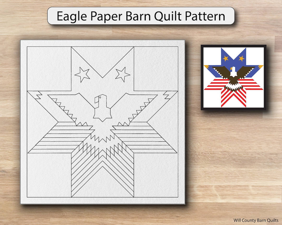 Eagle Paper Printed Barn Quilt Pattern (sizes) - Etsy