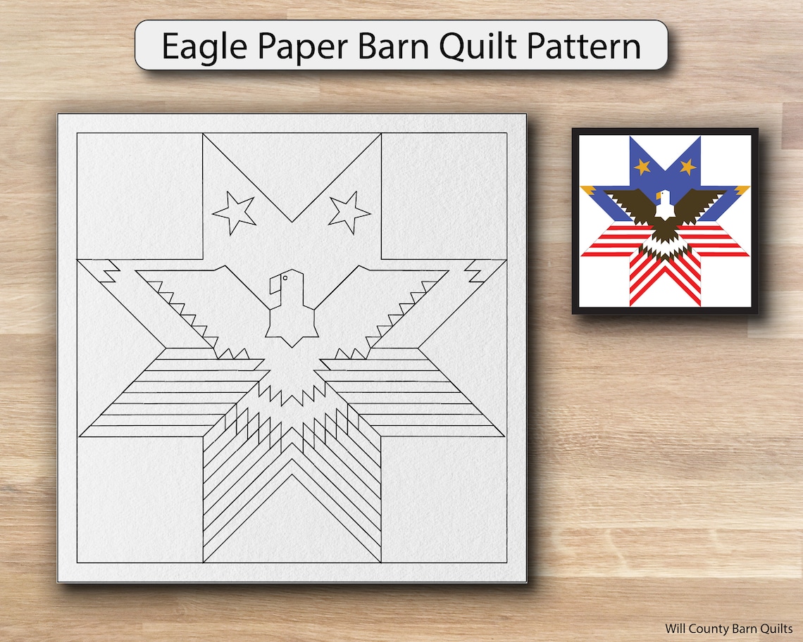 Eagle Paper Printed Barn Quilt Pattern sizes - Etsy