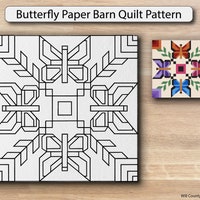 Butterfly Barn Quilt SVG Cut File, Farmhouse Patchwork Wooden Quilt ...