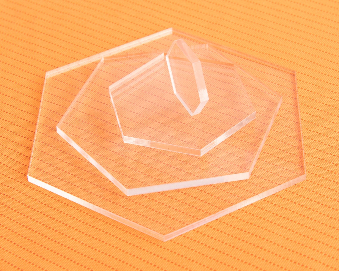 5 Clear Acrylic Hexagons (sizes) - Etsy
