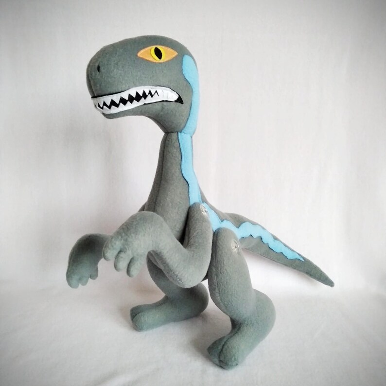 Blue Velociraptor Plush Jurassic Park Decor Dinosaur Toy - Etsy