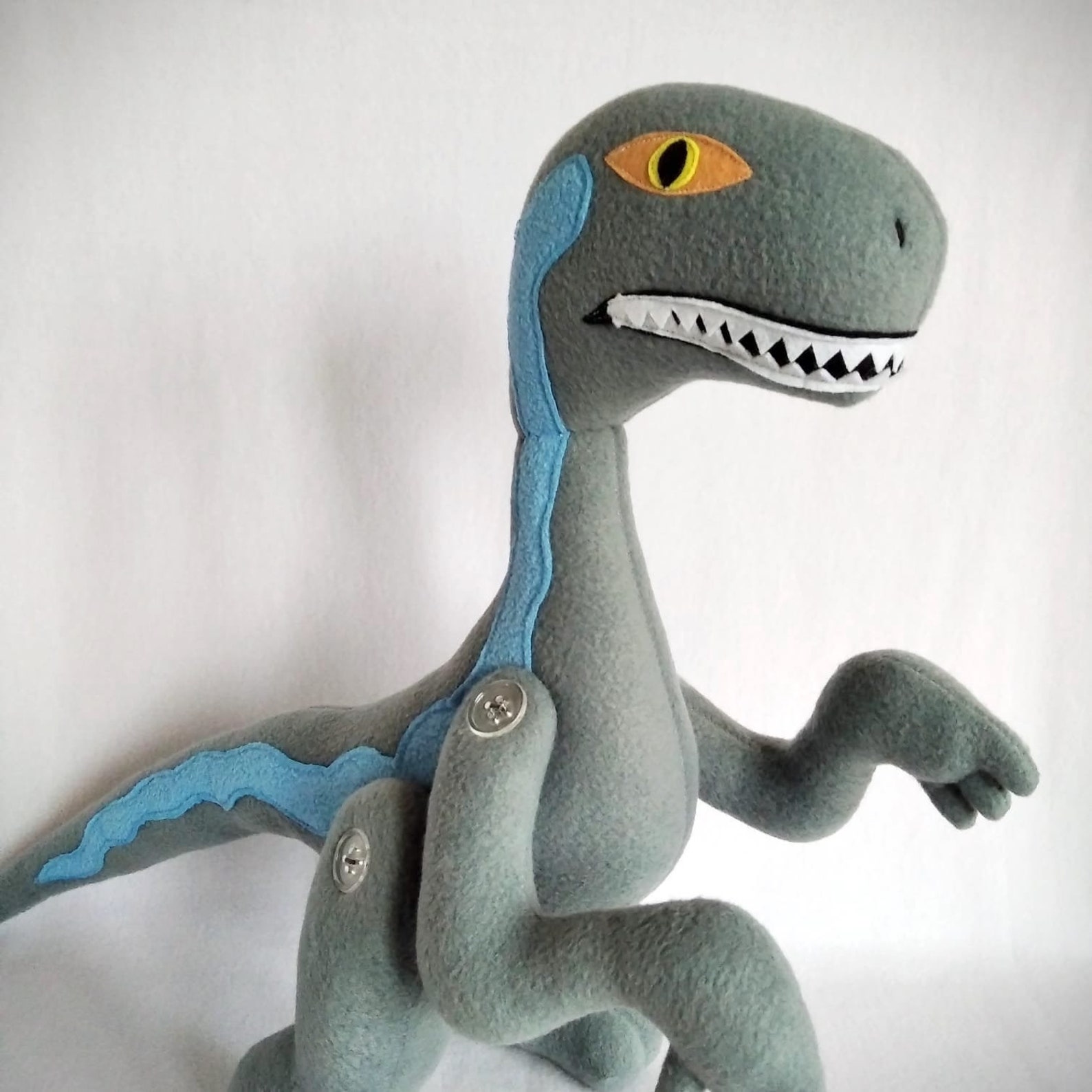 Blue Velociraptor Plush Jurassic Park Decor Dinosaur Toy - Etsy
