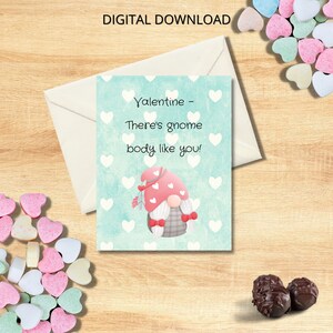 4 DIGITAL DOWNLOADABLE Cute Gnome Valentines Cards - Etsy