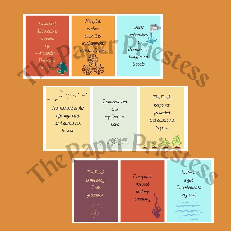 Elemental Affirmations Printable Digital Downloads - Etsy