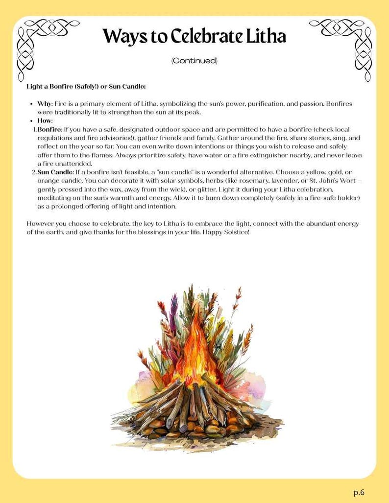 Litha Summer Solstice 2025 Handout for Ceremony or Grimoire - Etsy