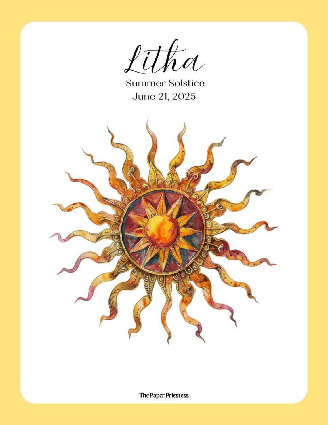 Litha Summer Solstice 2025 Handout for Ceremony or Grimoire - Etsy