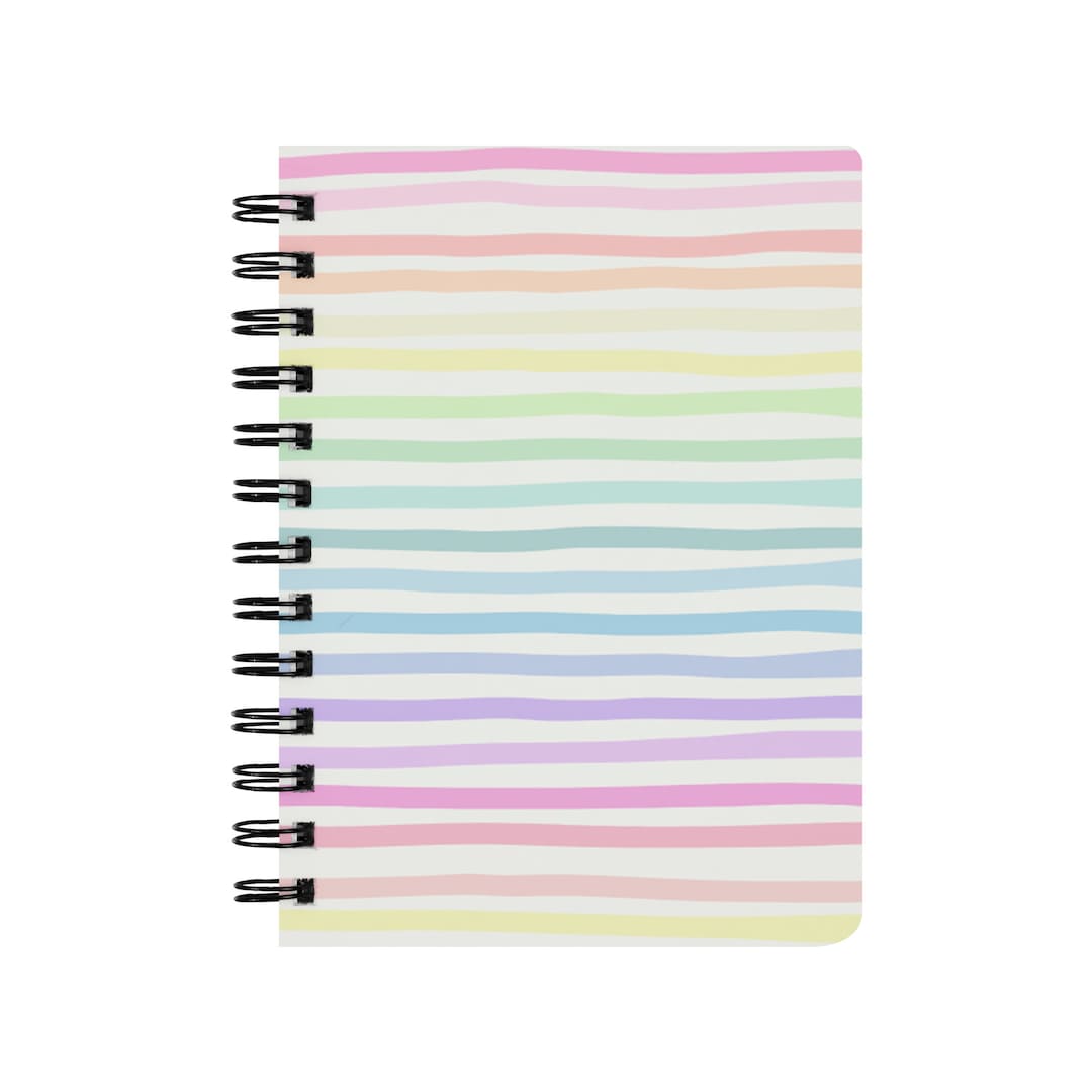 Notebook Pastel Rainbow Striped Spiralbound Prayer Journal Rainbow ...