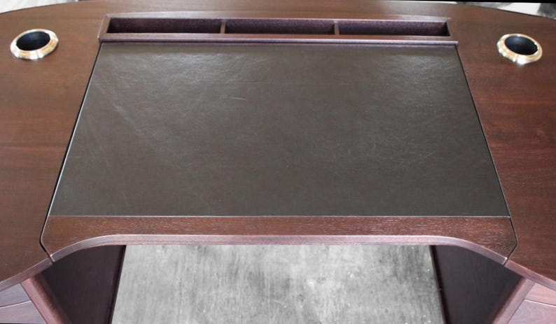 Curved Walnut Writing Desk: Modern Executive Office Desk - Etsy