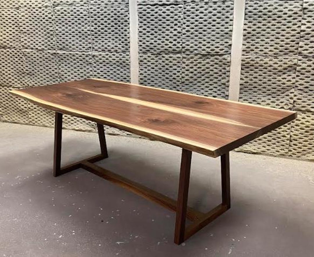 Modern Farmhouse Dining Table, Live Edge Dining Table, Walnut Dining ...