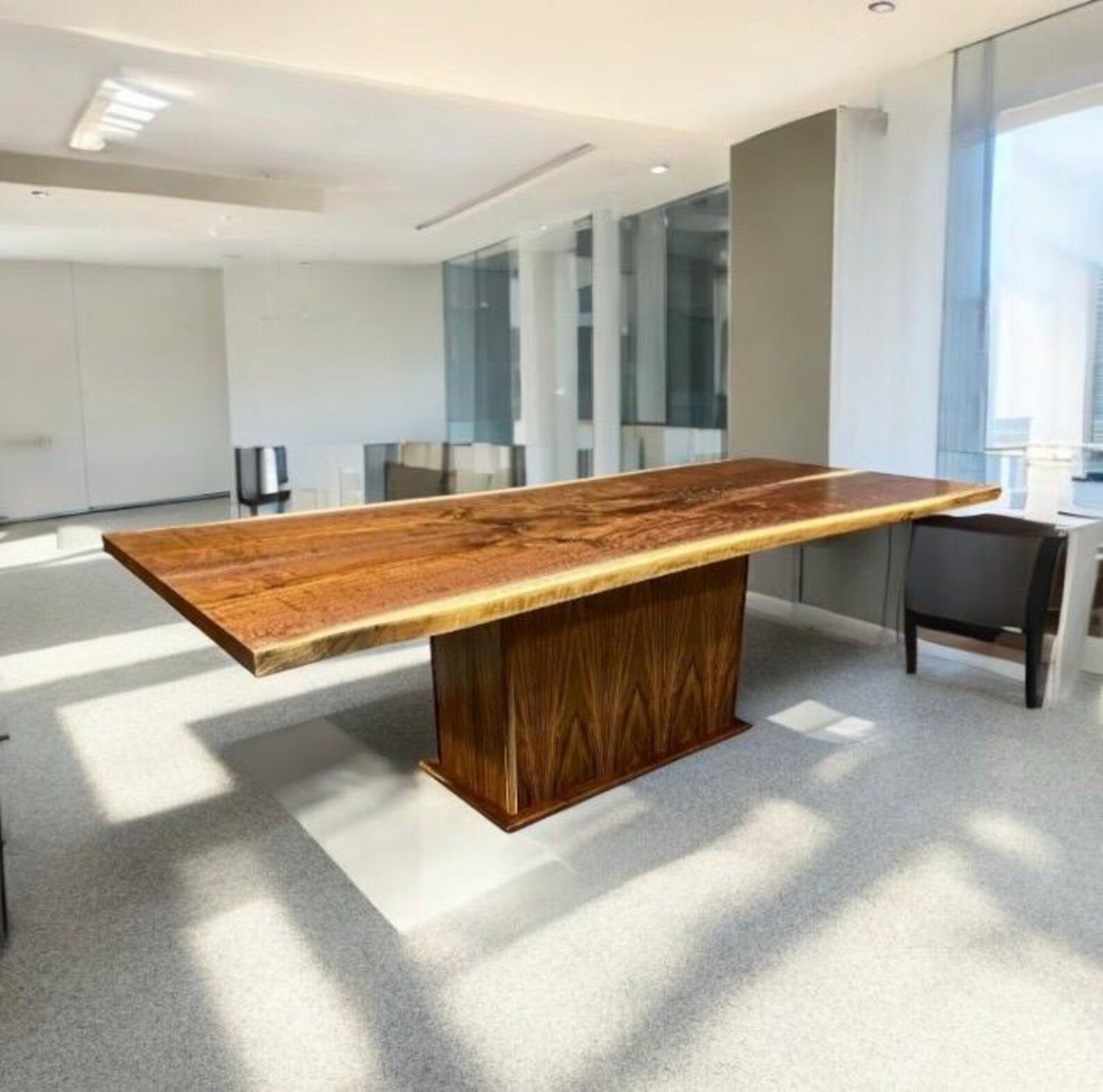 Conference Table Modern, Walnut Table With Pedestal Base - Etsy