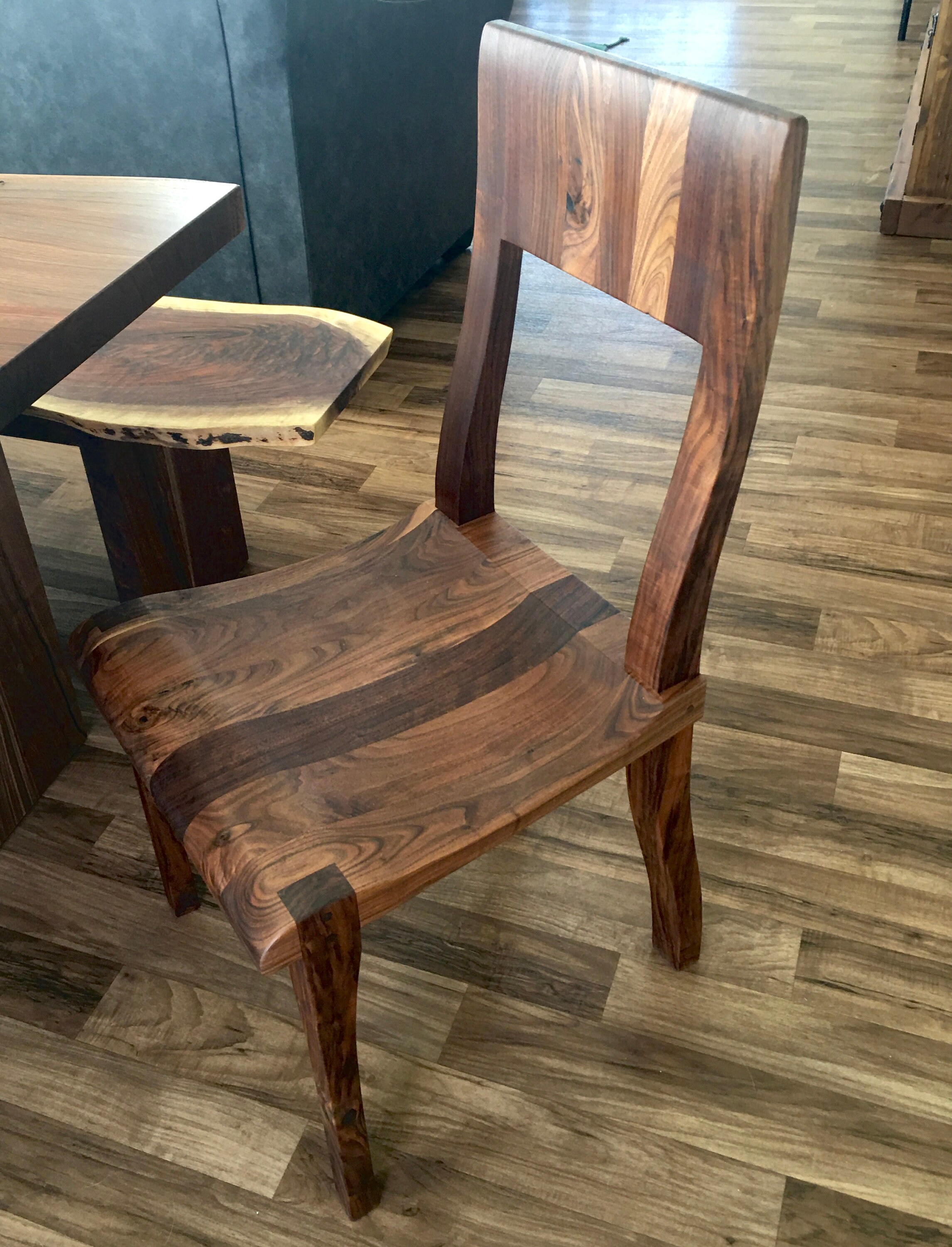 Modern Farmhouse Walnut Dining Chair - Etsy