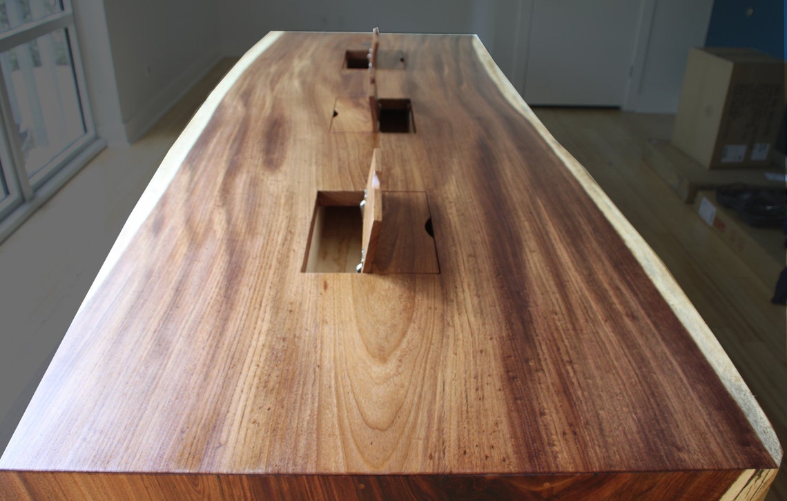 Conference Table W/live Edge Waterfall Bases - Etsy