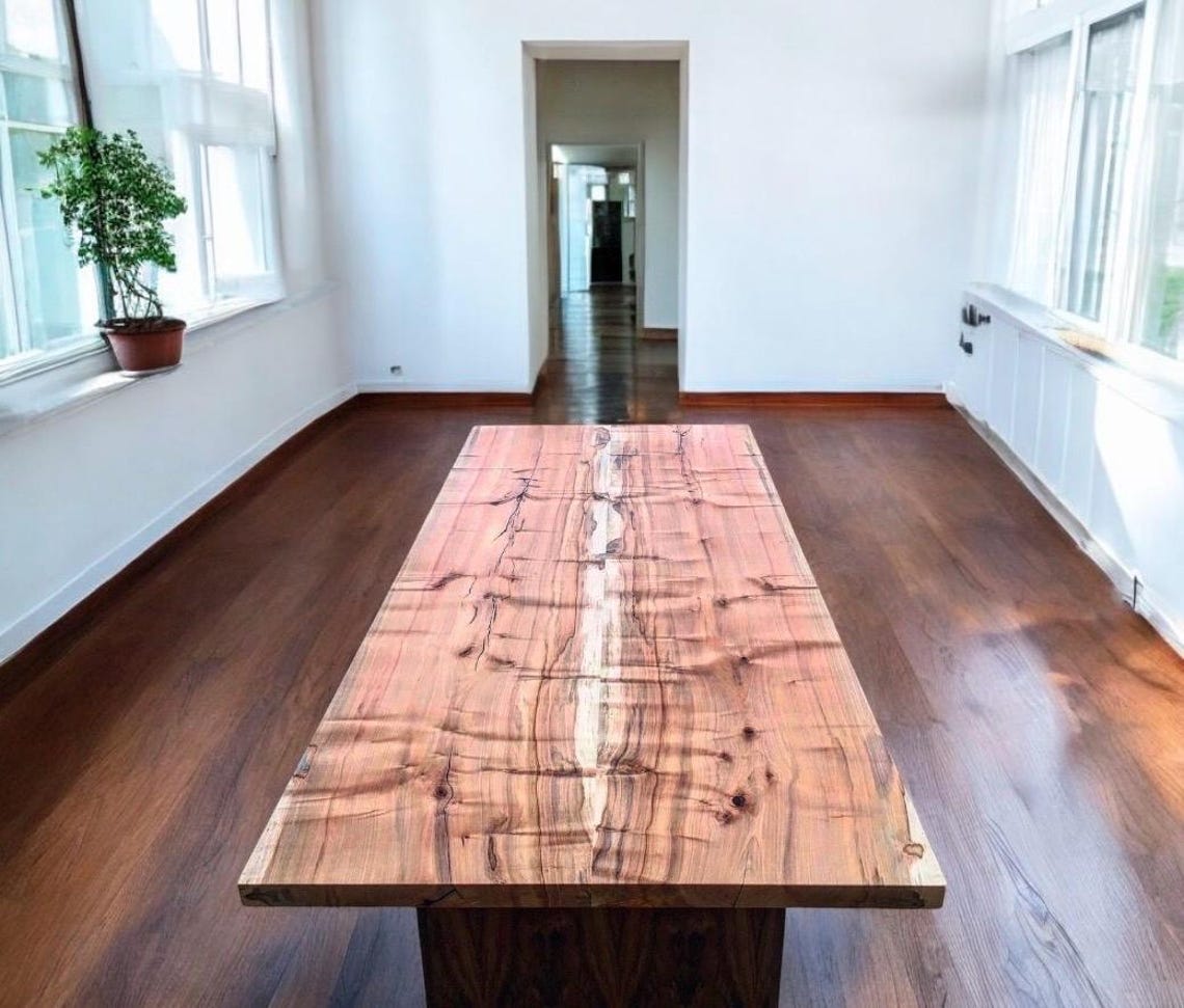 Maple Dining Table With Walnut Trestle Base - Etsy
