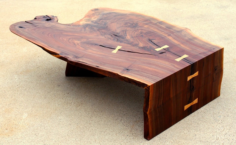 Live Edge Walnut Modern Waterfall Coffee/cocktail Table - Etsy